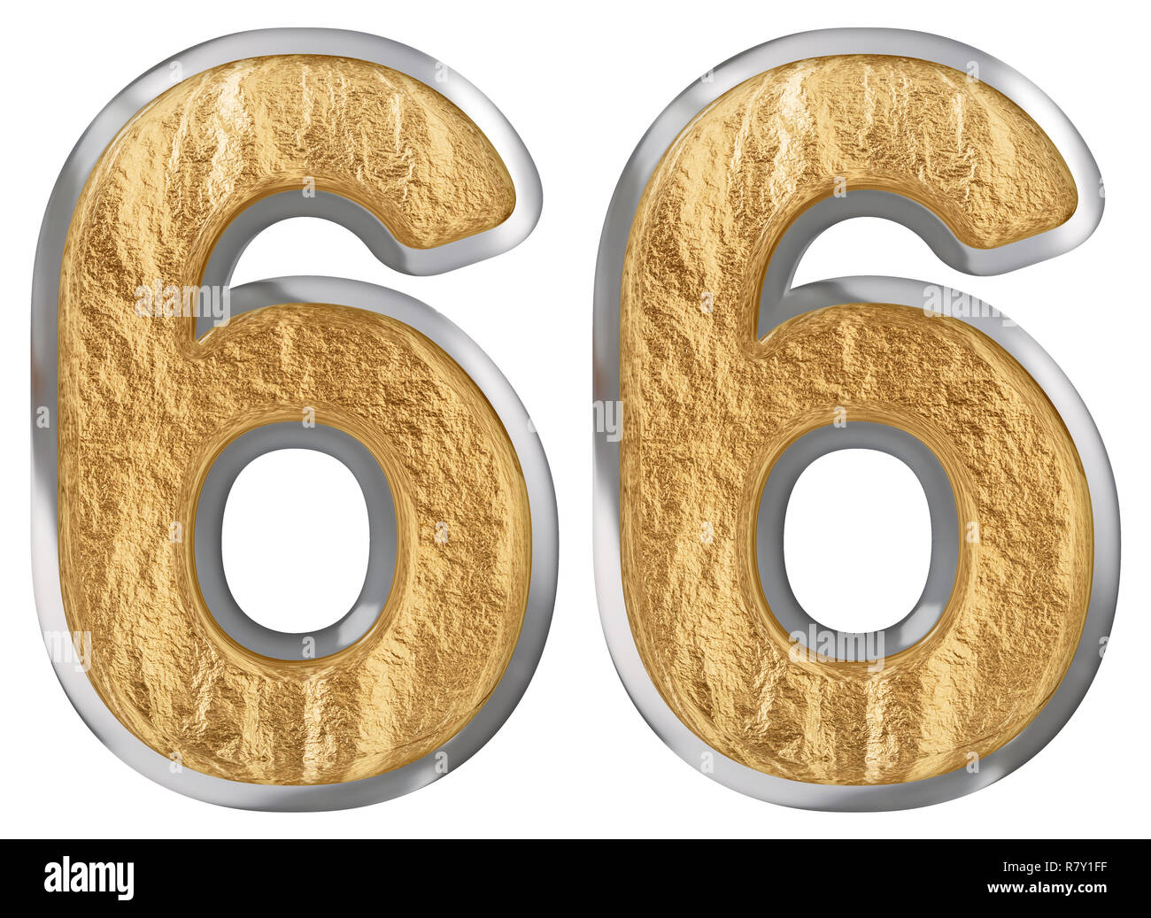 Numeral 66, sixty six, isolated on white background, 3d render Stock ...