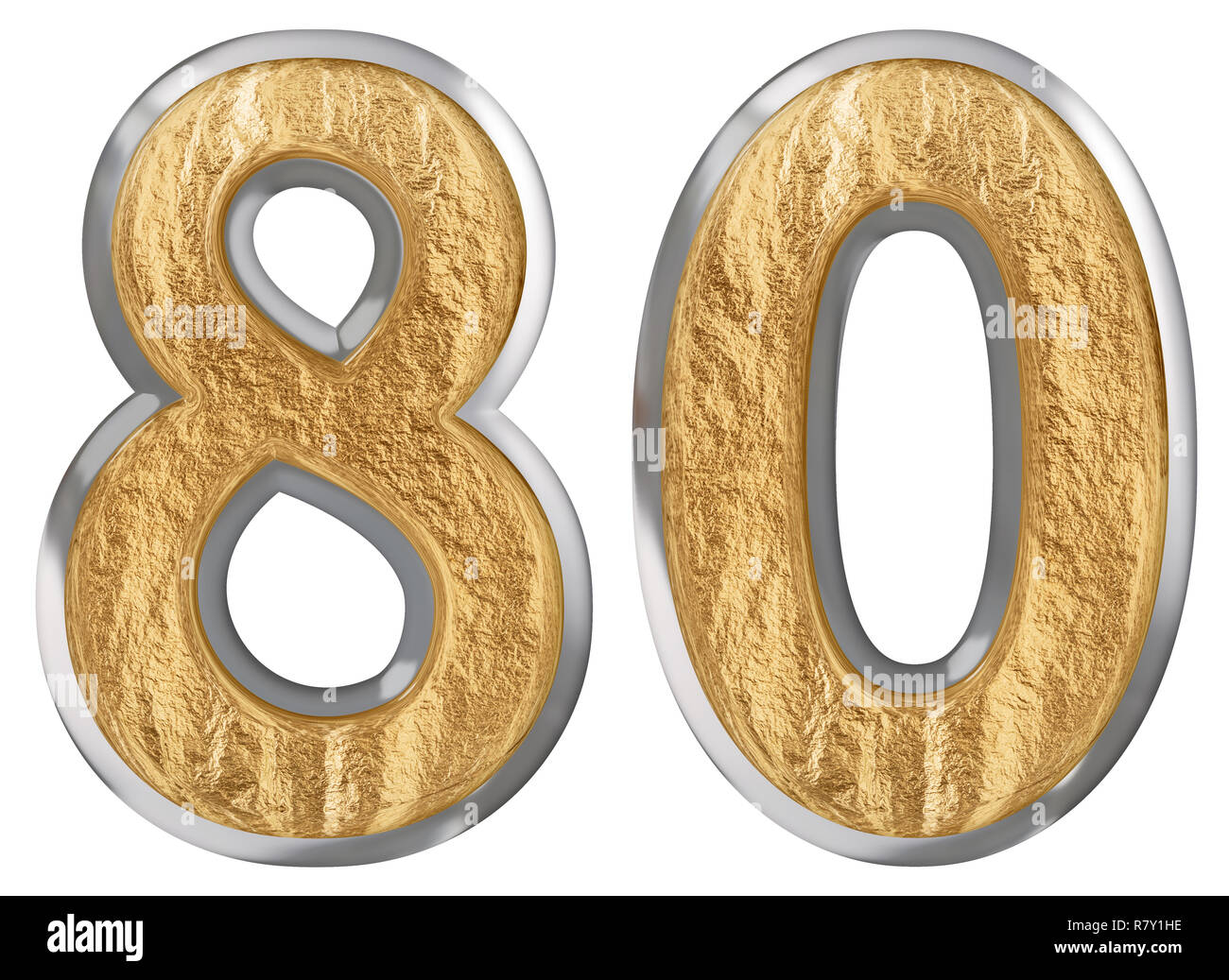 Numeral 80, eighty, isolated on white background, 3d render Stock Photo ...