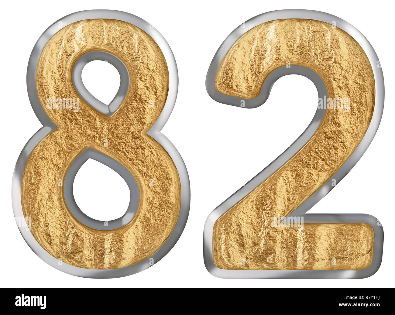 Numeral 82, eighty two, isolated on white background, 3d render Stock Photo - Alamy