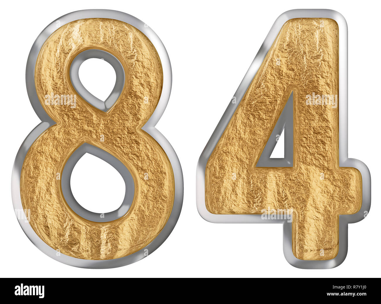 Numeral 84, eighty four, isolated on white background, 3d render Stock ...