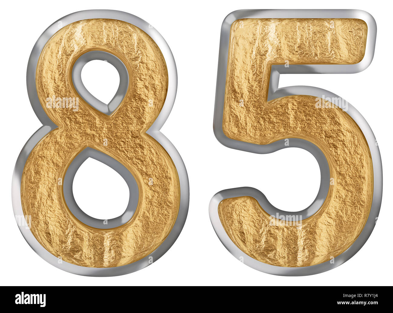 Numeral 85, eighty five, isolated on white background, 3d render Stock ...