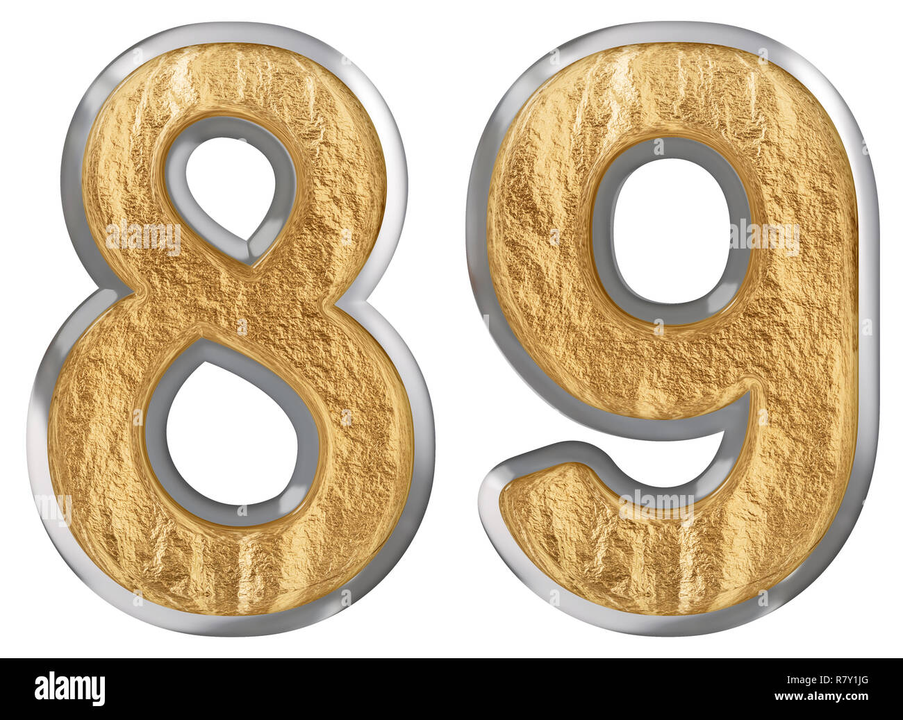 Numeral 89, eighty nine, isolated on white background, 3d render Stock ...