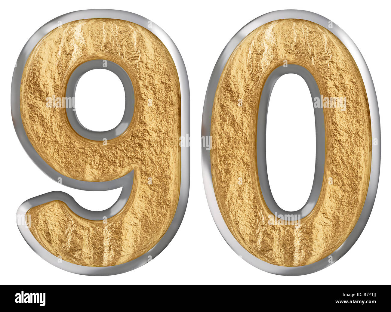 Numeral 90, ninety, isolated on white background, 3d render Stock Photo ...