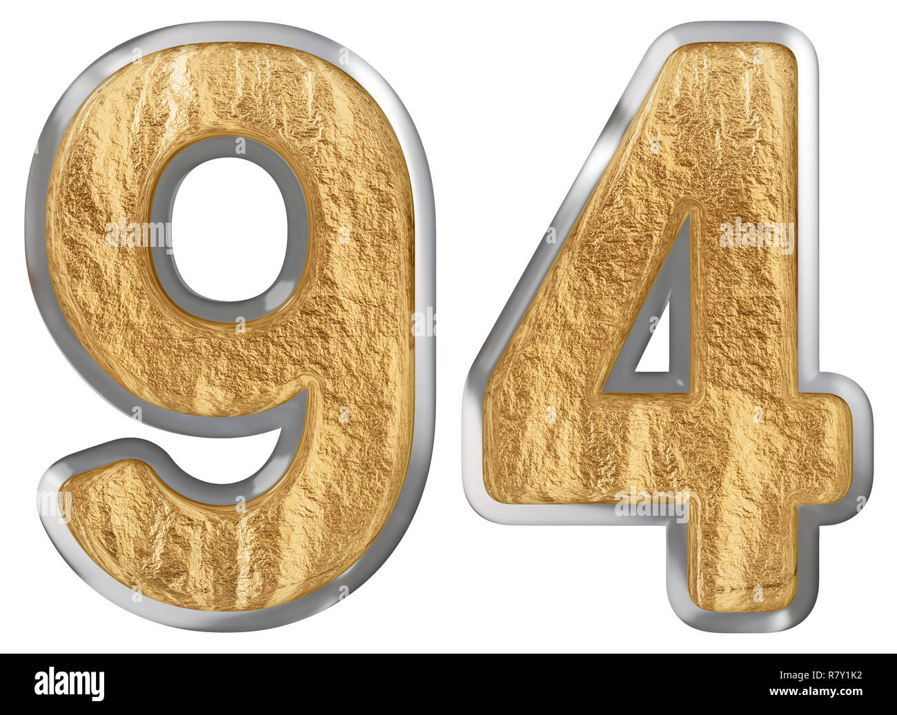 Numeral 94, ninety four, isolated on white background, 3d render Stock ...