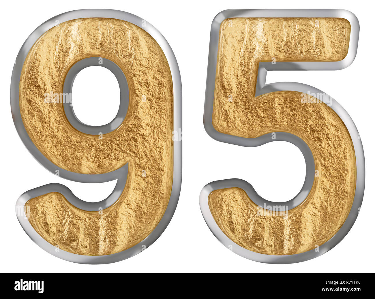 Numeral 95, ninety five, isolated on white background, 3d render Stock ...
