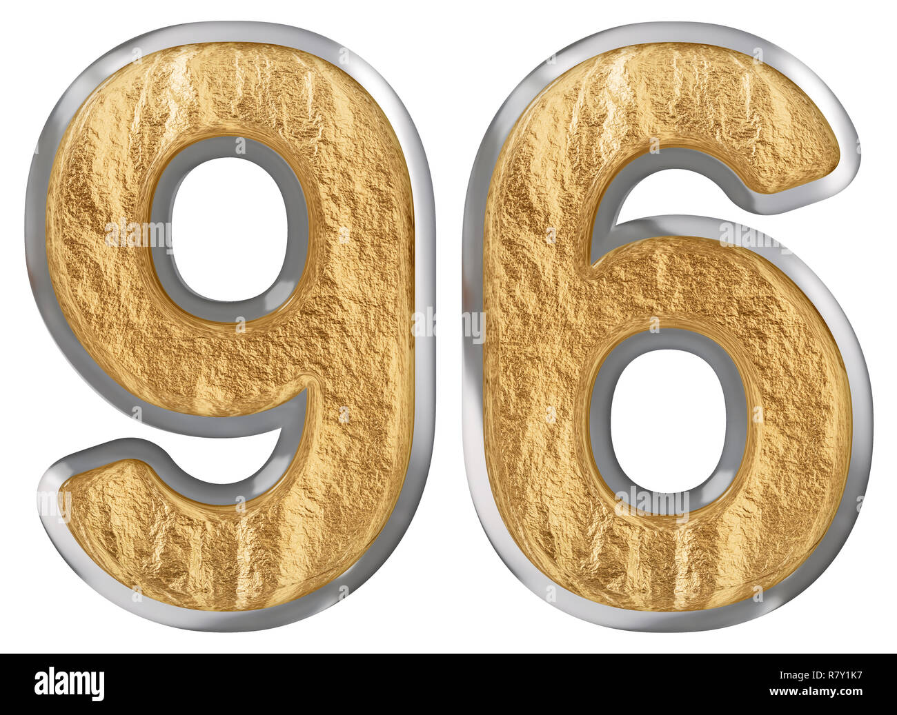 Numeral 96, ninety six, isolated on white background, 3d render Stock ...