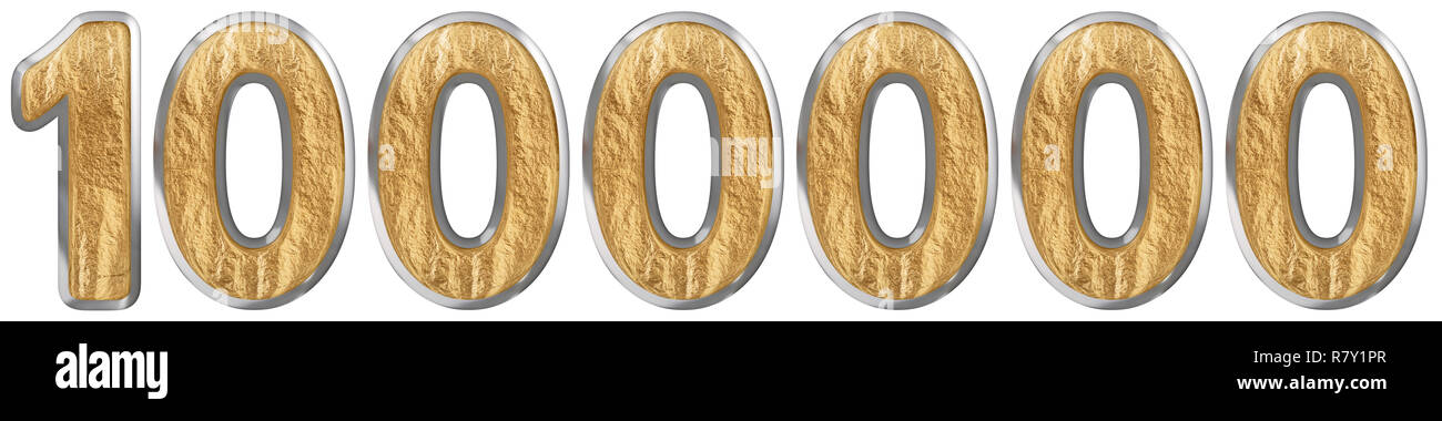 Numeral 1000000, one million, isolated on white background, 3d render ...