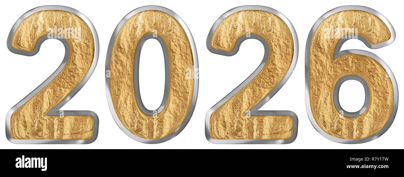Inscription 2026 isolated on white background, 3d render Stock Photo ...