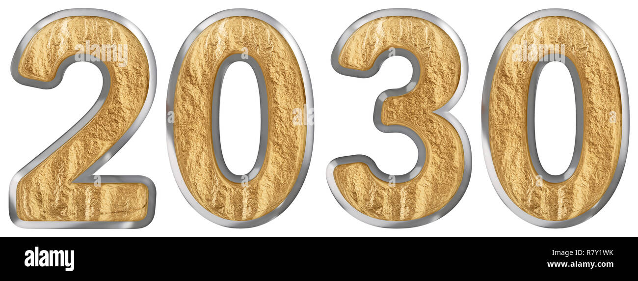 Inscription 2030 isolated on white background, 3d render Stock Photo ...