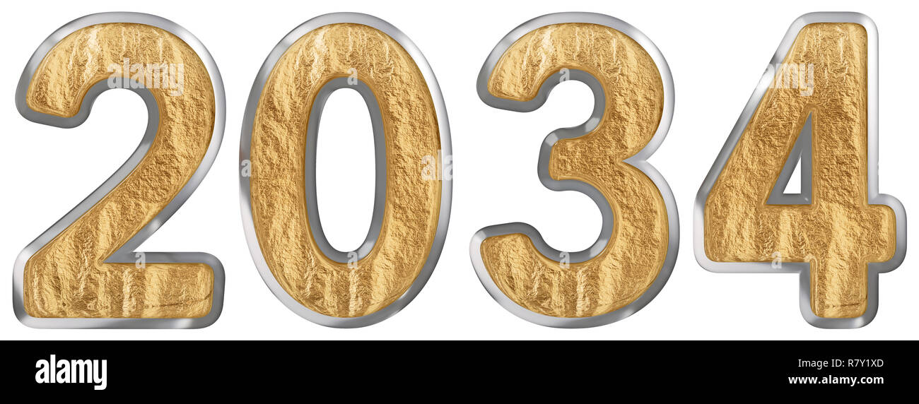Inscription 2034 isolated on white background, 3d render Stock Photo ...