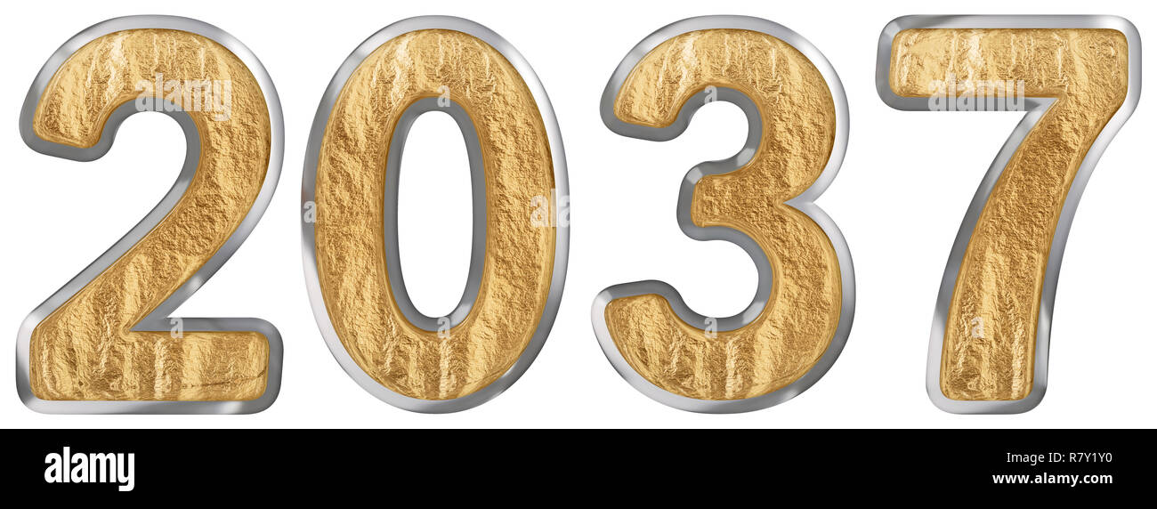 Inscription 2037 isolated on white background, 3d render Stock Photo ...