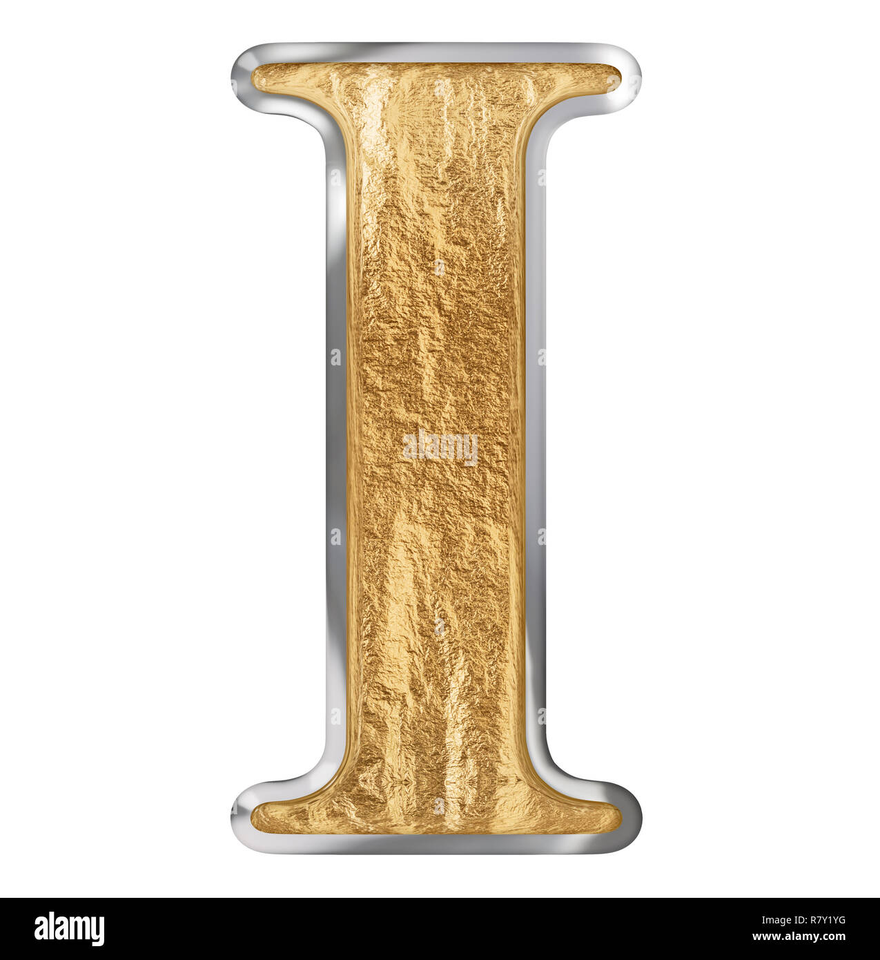 Roman numeral I, unus, 1, one, isolated on white background, 3d render ...