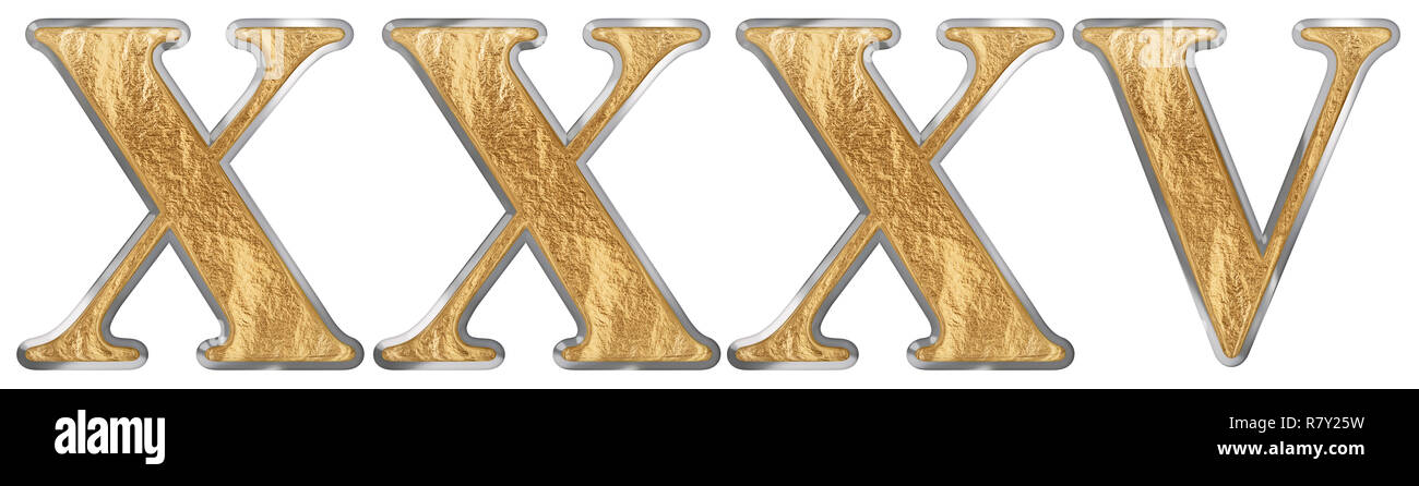 Roman numeral XXXV, quinque et triginta, 35, thirty five, isolated on ... Roman numeral XXXV, quinque et triginta, 35, thirty five, isolated on ...