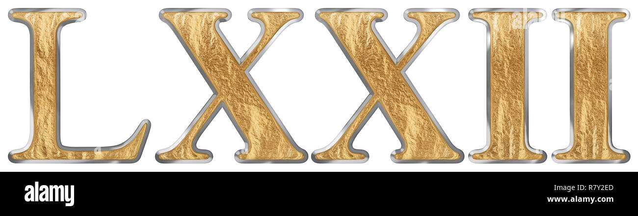Roman numeral LXXII, duo et septuaginta, 72, seventy two, isolated on ...