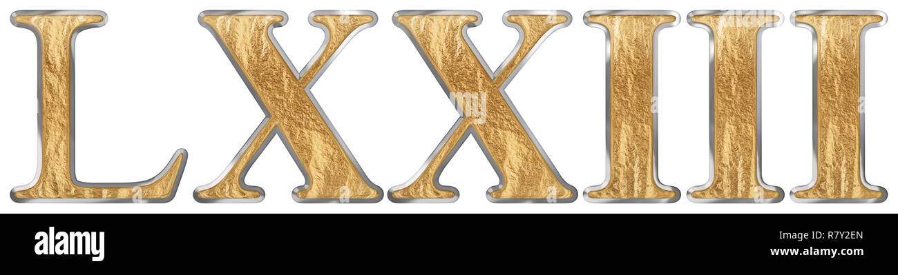 Roman numeral LXXIII, tres et septuaginta, 73, seventy three, isolated ...