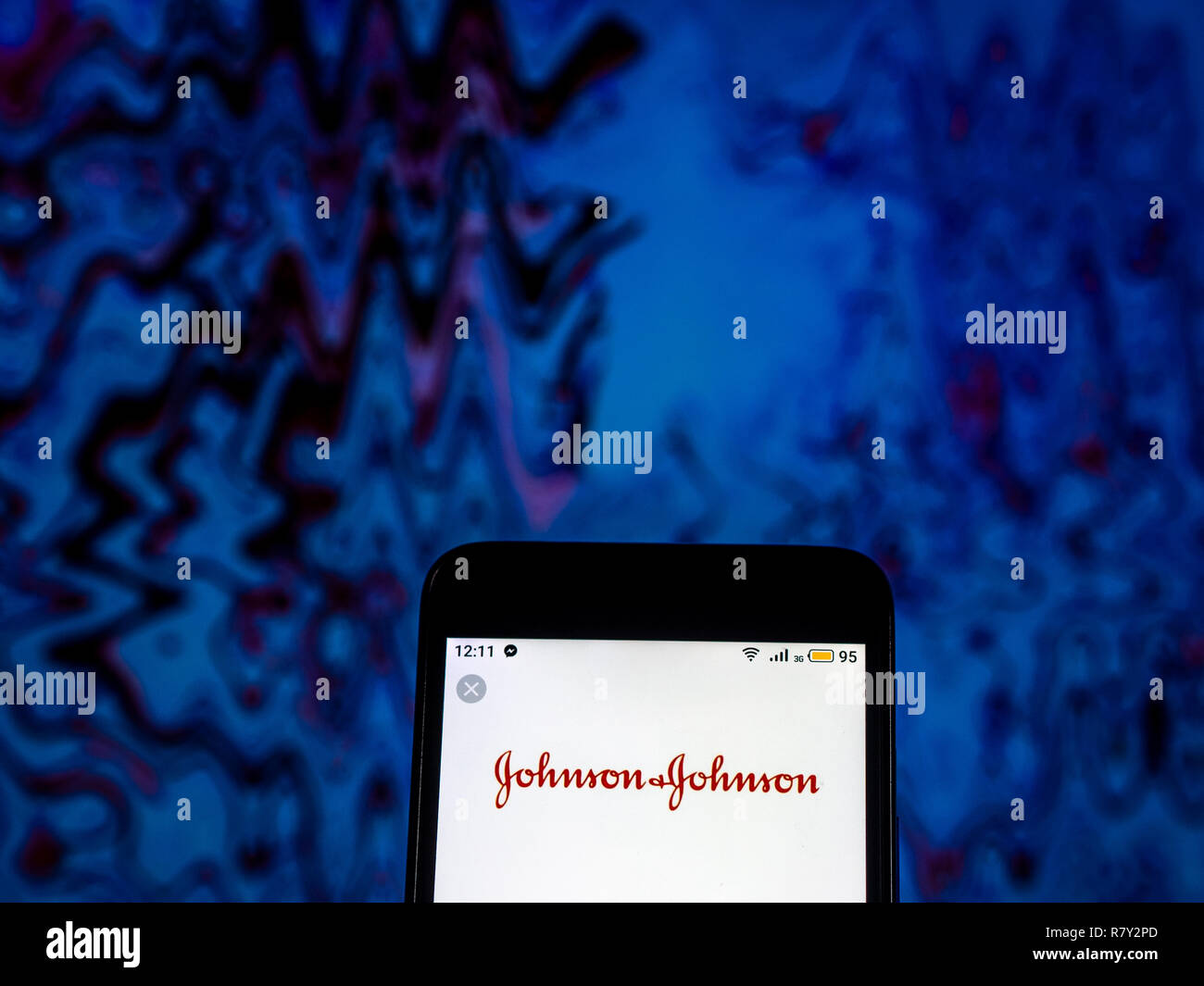 Johnson & Johnson Pharmaceutical company logo seen displayed on smart ...