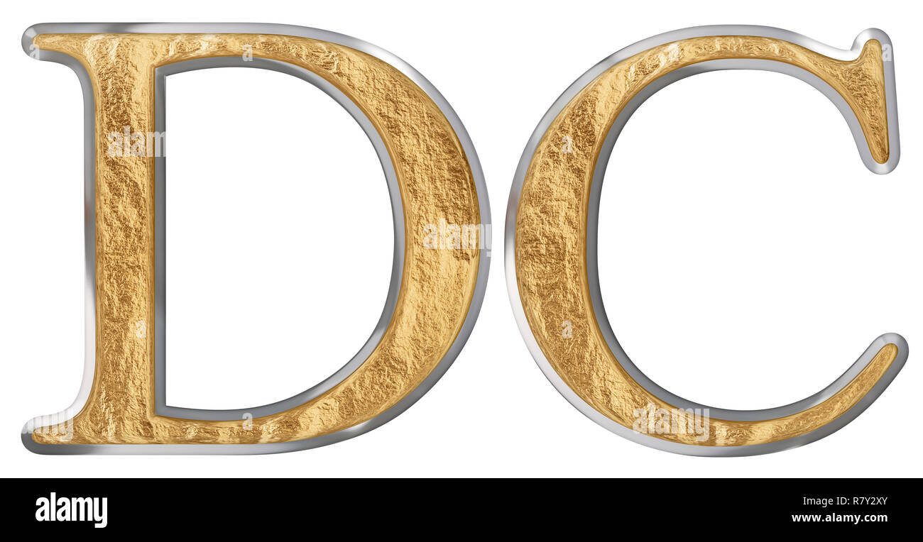 Roman numeral DC, sescenti, 600, six hundred, isolated on white ...