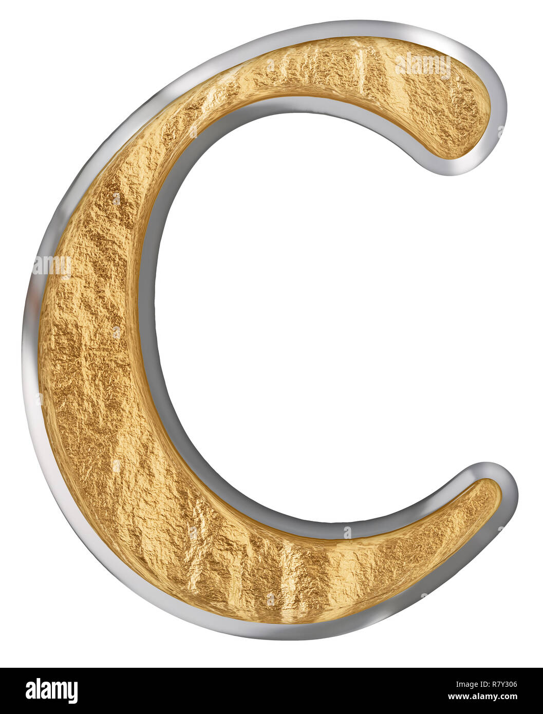 Lowercase letter c, isolated on white, 3D render Stock Photo - Alamy