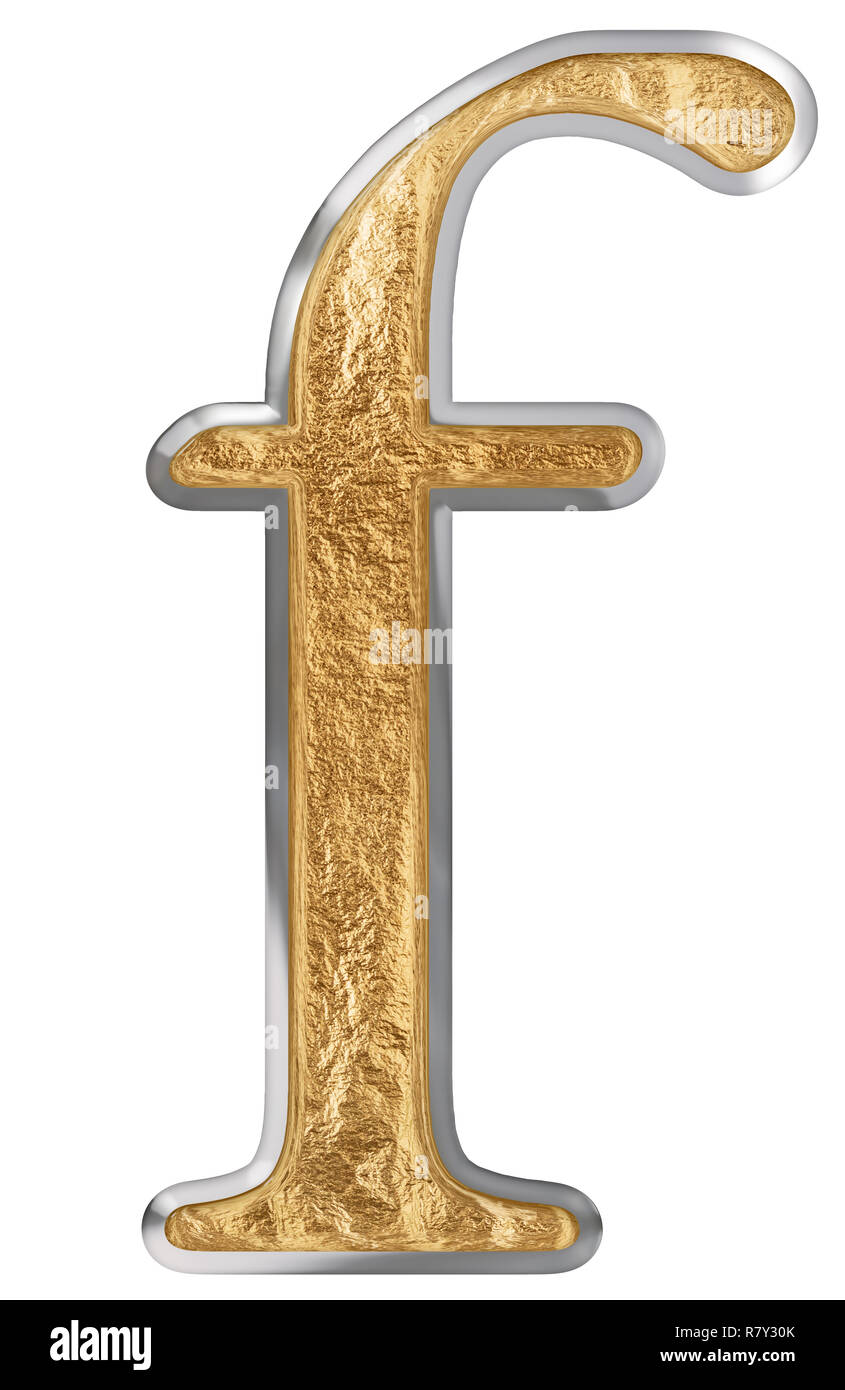 Lowercase letter f, isolated on white, 3D render Stock Photo - Alamy