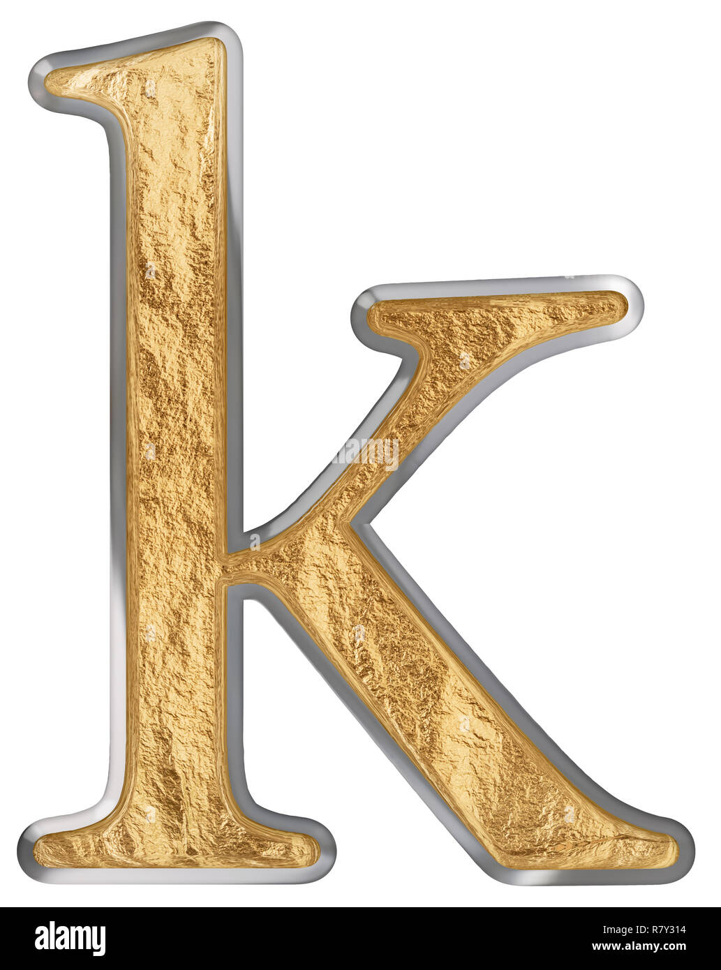 Lowercase letter k, isolated on white, 3D render Stock Photo - Alamy