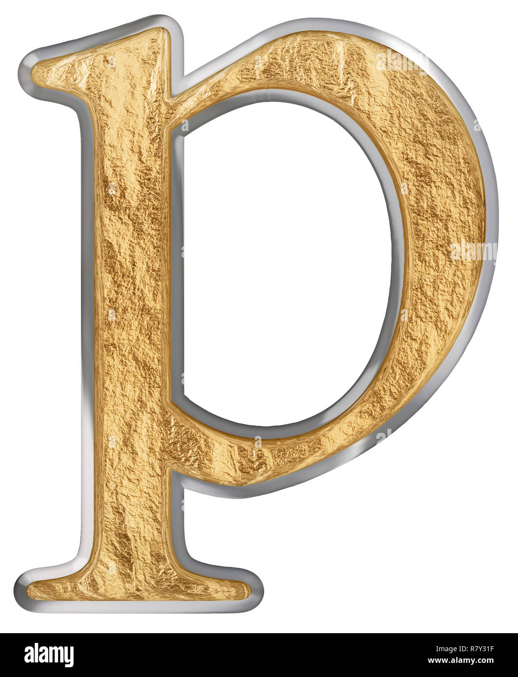 Lowercase letter p, isolated on white, 3D render Stock Photo - Alamy