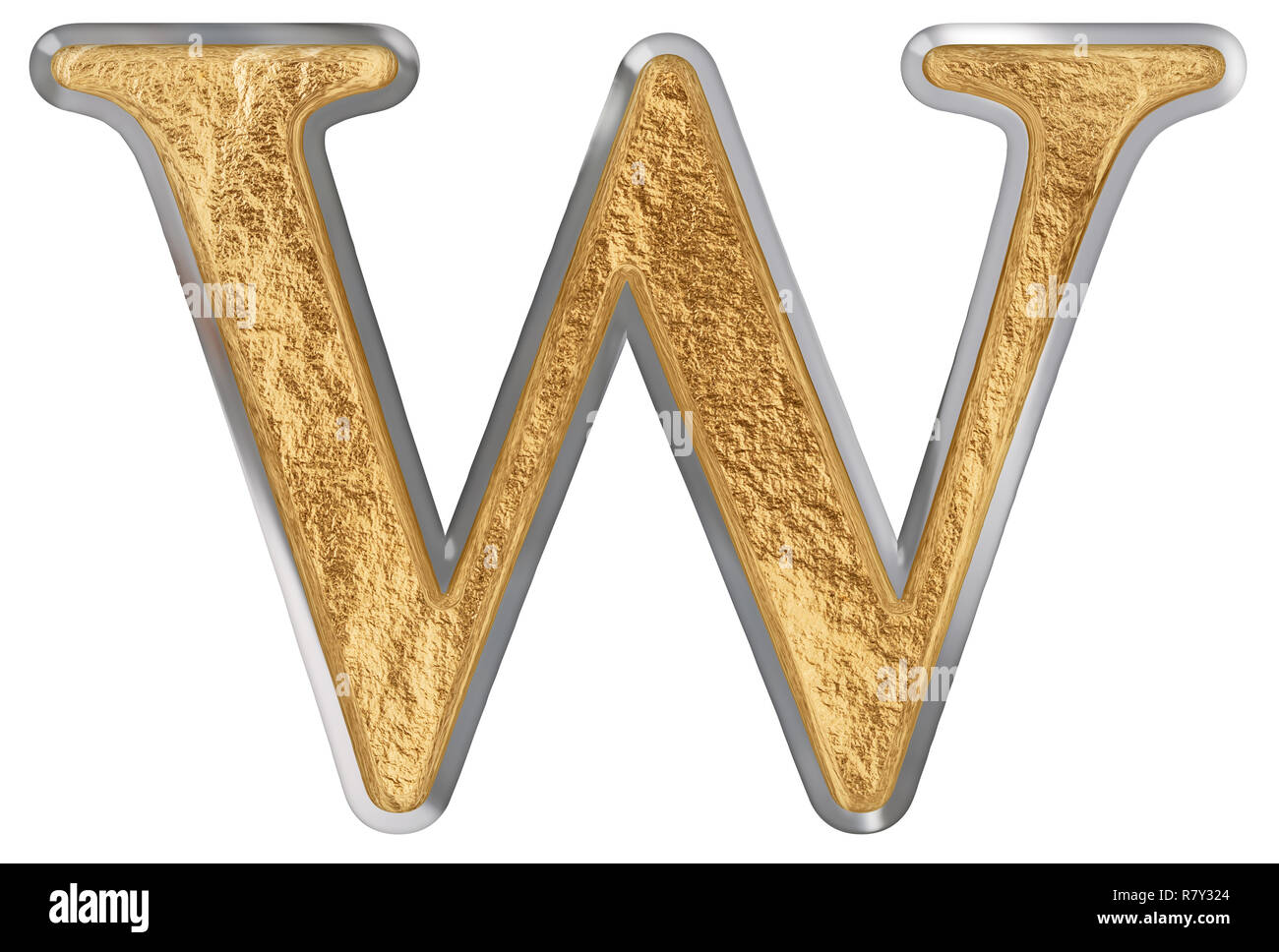 Lowercase letter w, isolated on white, 3D render Stock Photo - Alamy