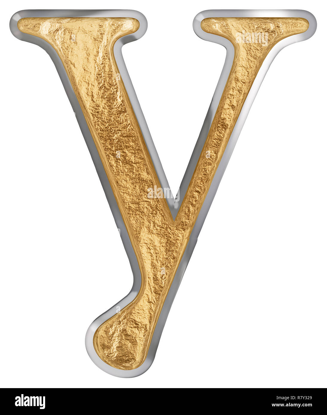Lowercase letter y, isolated on white, 3D render Stock Photo - Alamy