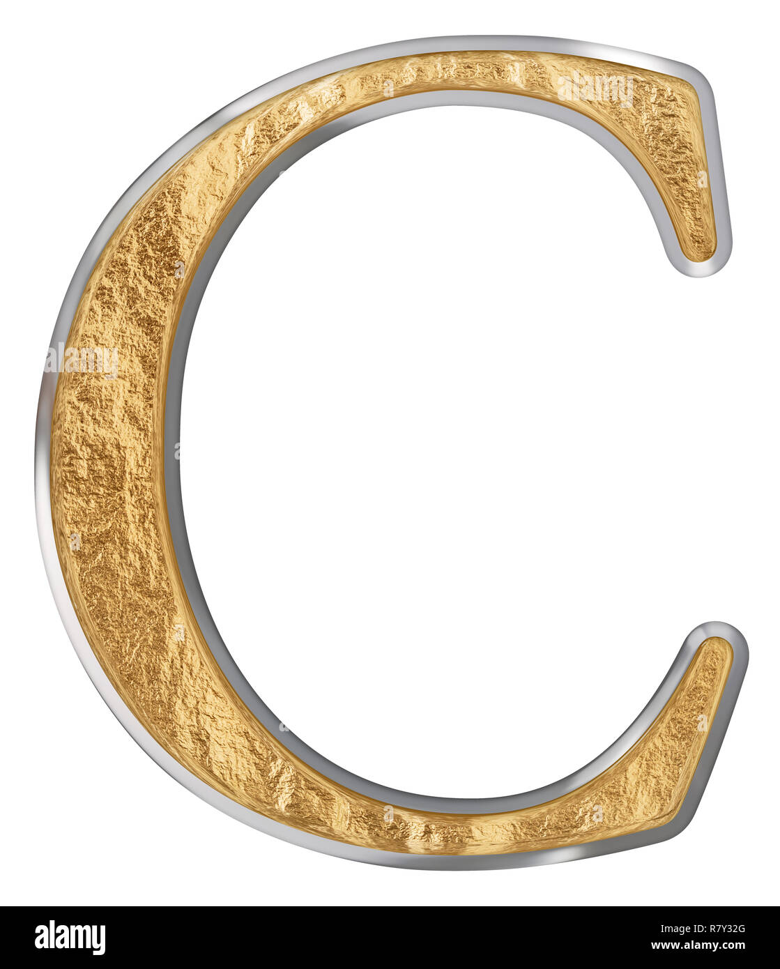 Uppercase letter C, isolated on white, 3D render Stock Photo - Alamy