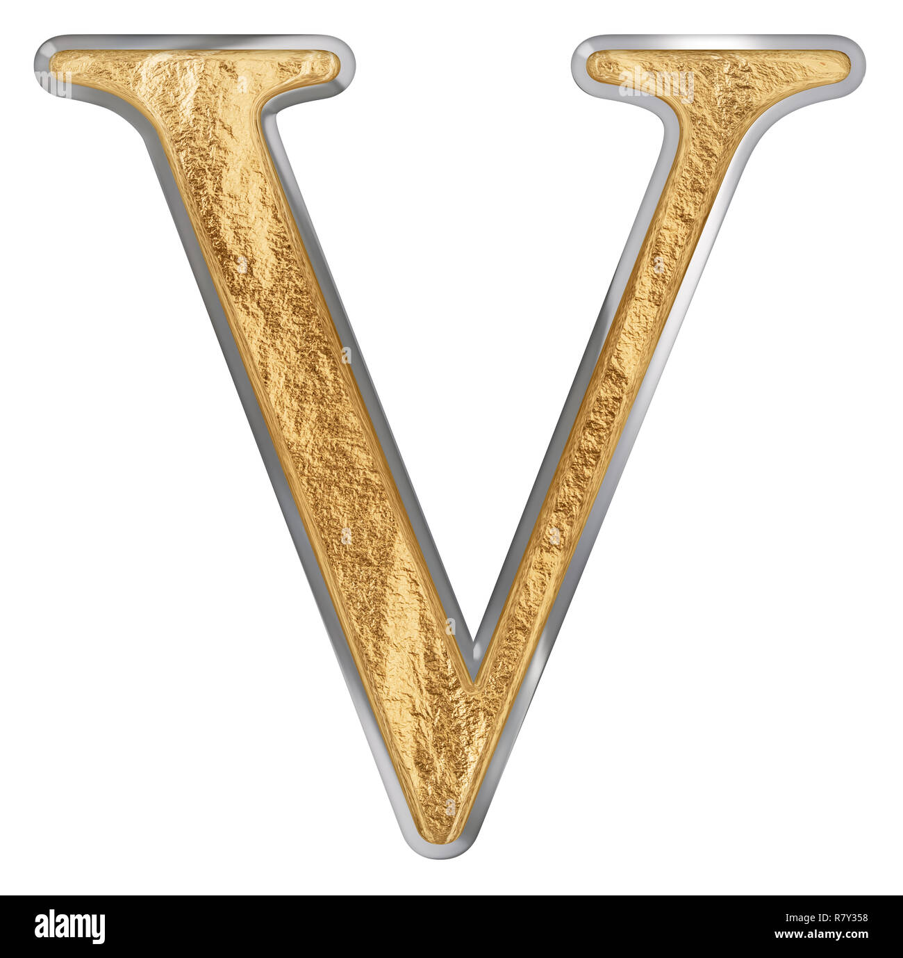 Uppercase letter V, isolated on white, 3D render Stock Photo - Alamy