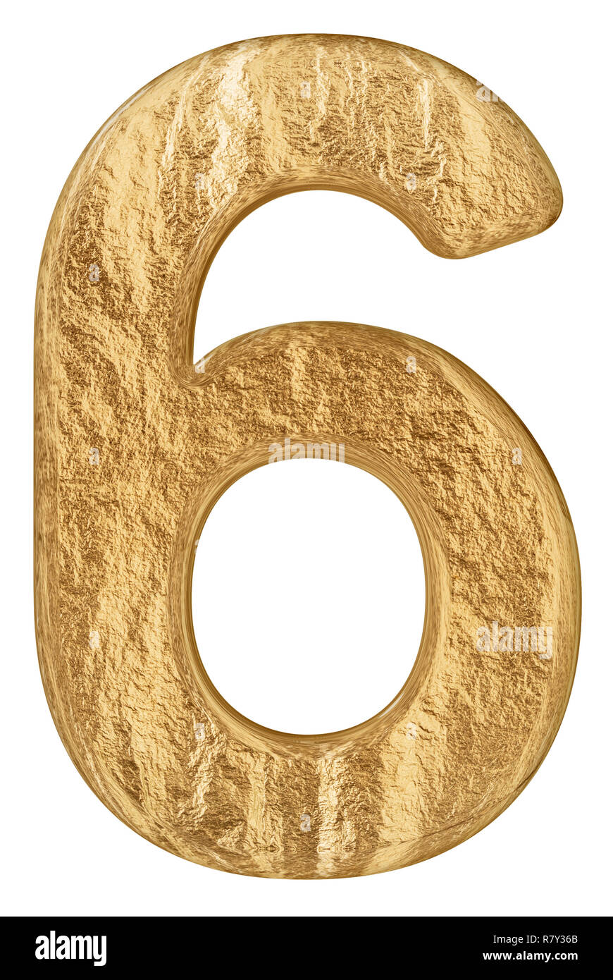 Numeral 6, six, isolated on white background, 3d render Stock Photo - Alamy