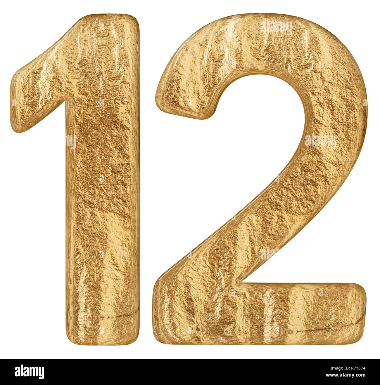 Numeral 12, twelve, isolated on white background, 3d render Stock Photo ...
