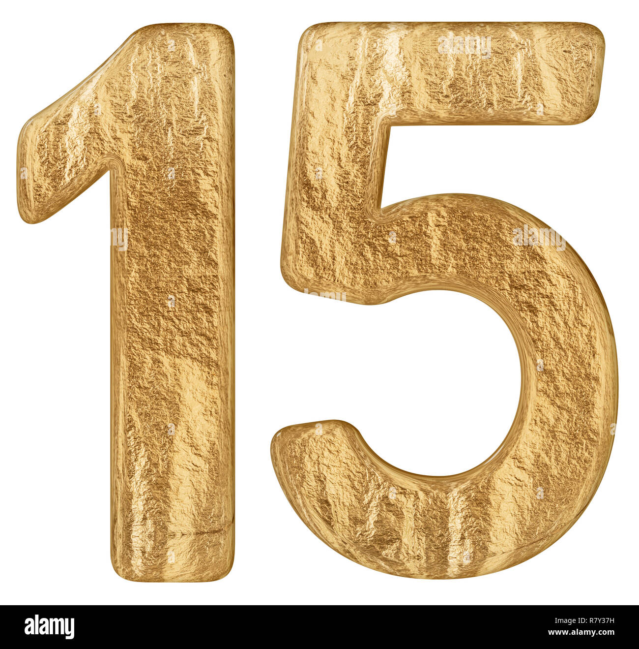 Numeral 15, fifteen, isolated on white background, 3d render Stock ...