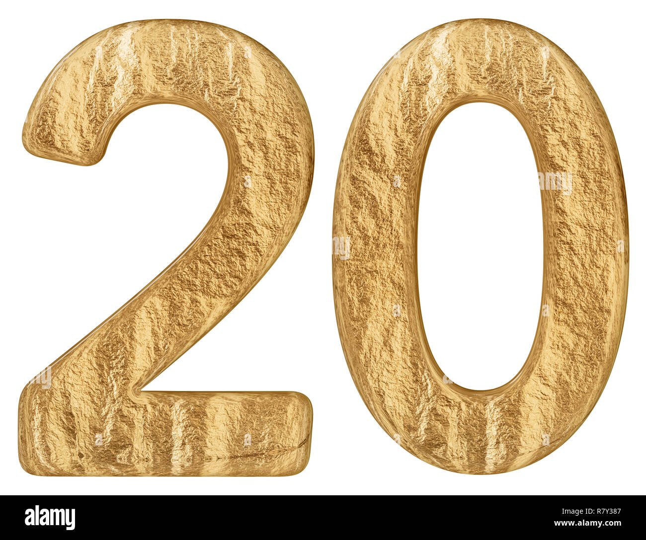 Numeral 20, twenty, isolated on white background, 3d render Stock Photo ...