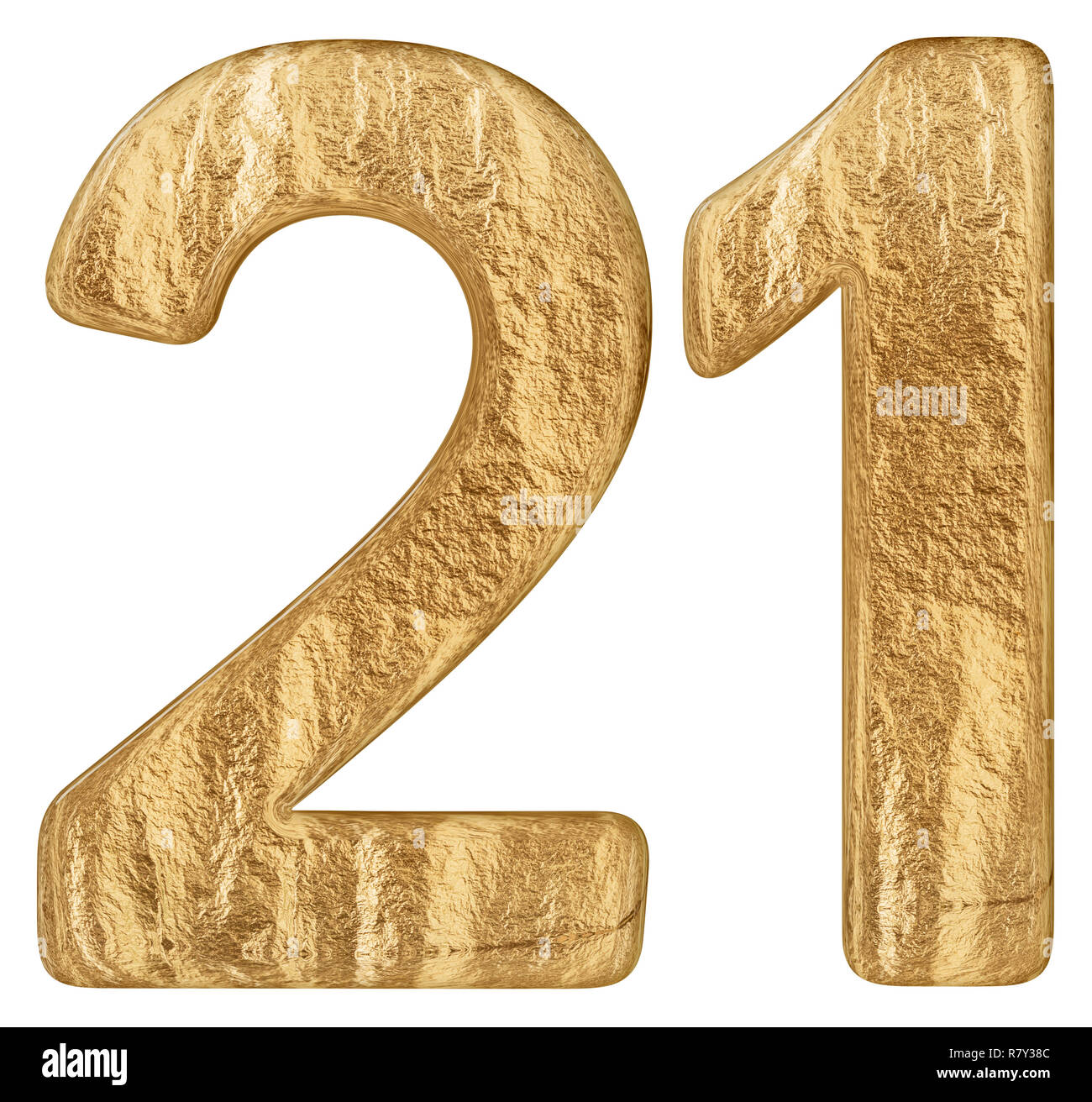 Numeral 21, twenty one, isolated on white background, 3d render Stock ...