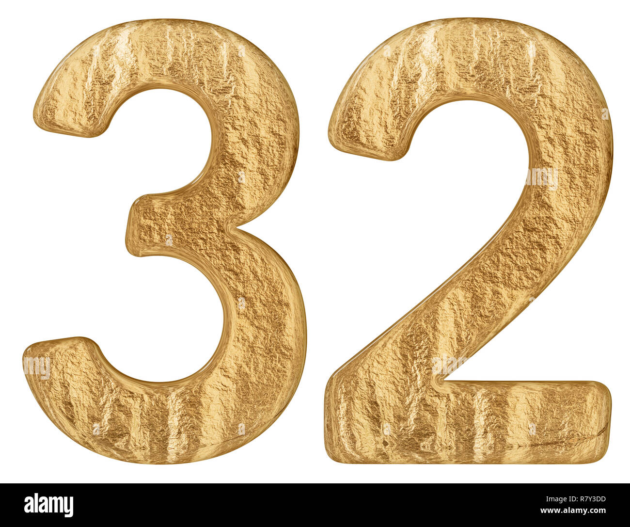 Numeral 32, thirty two, isolated on white background, 3d render Stock ...