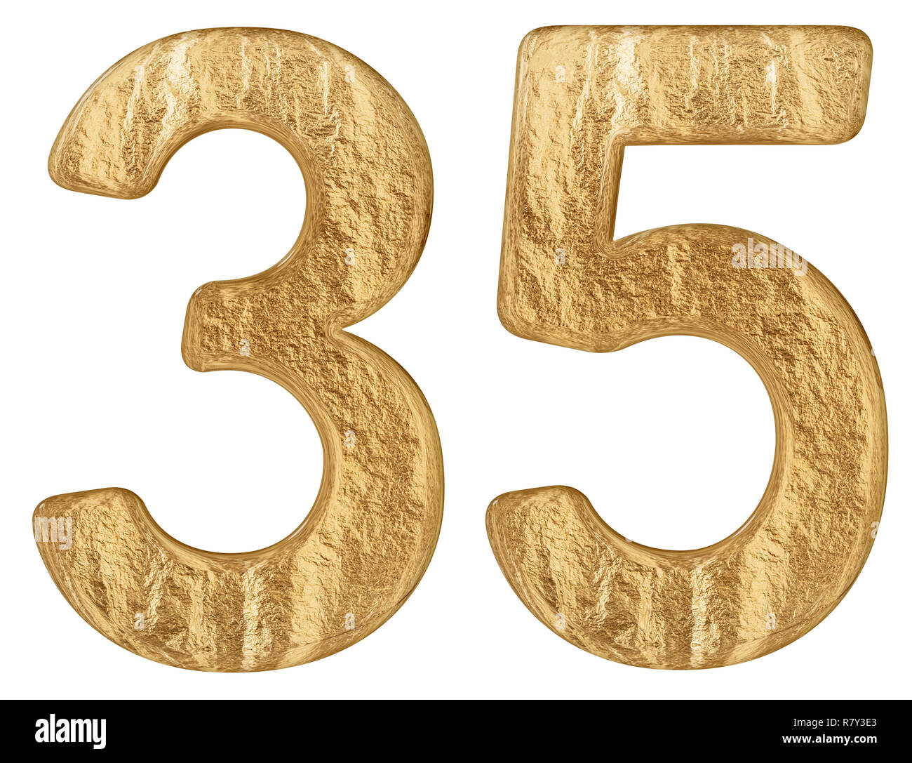 Numeral 35, thirty five, isolated on white background, 3d render Stock ...