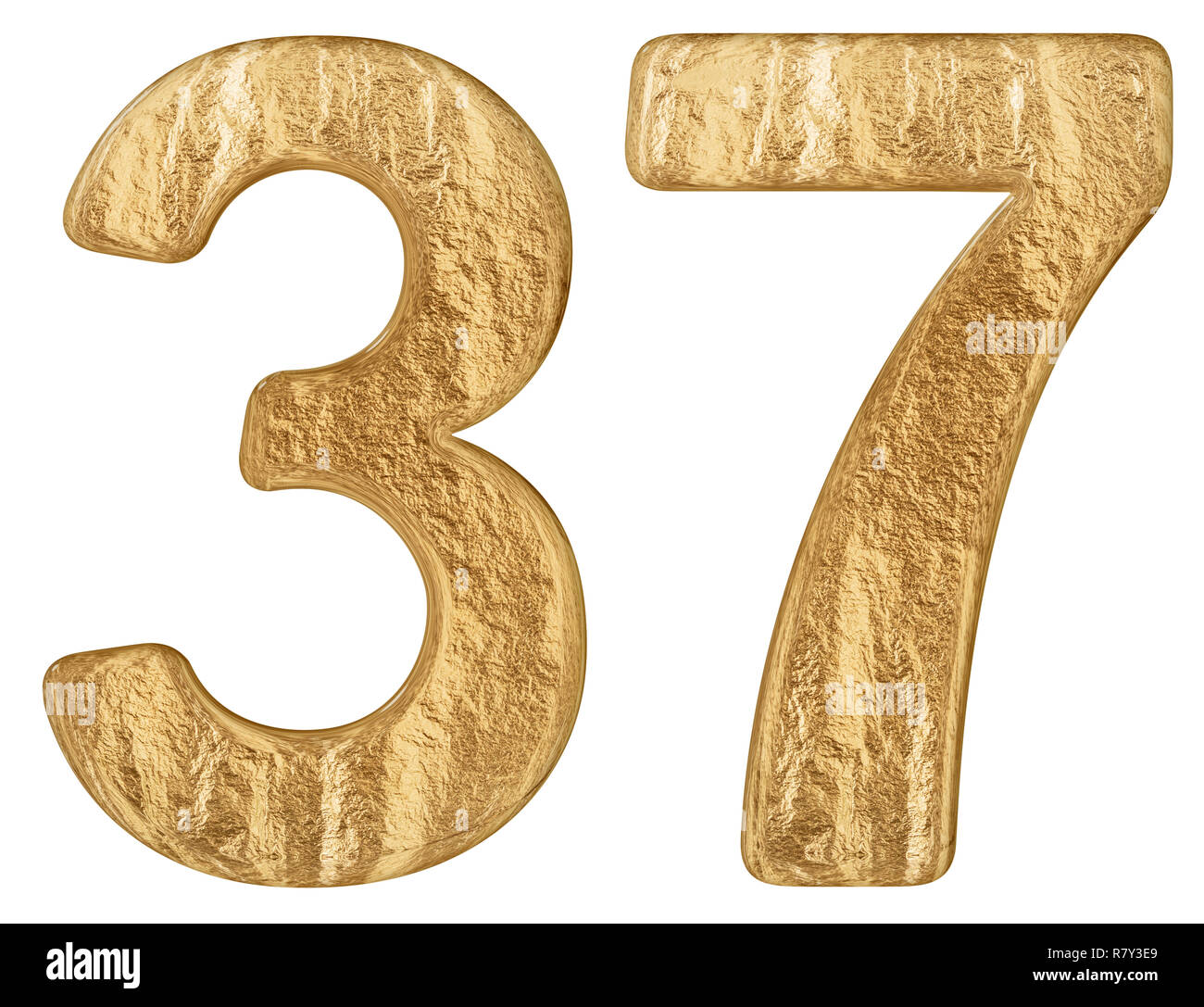 Numeral 37, thirty seven, isolated on white background, 3d render Stock ...
