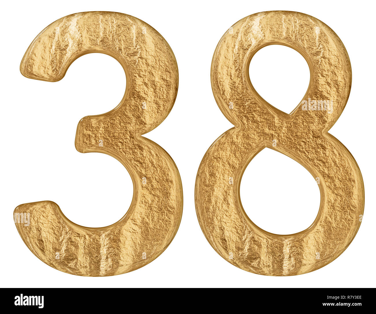Numeral 38, thirty eight, isolated on white background, 3d render Stock ...