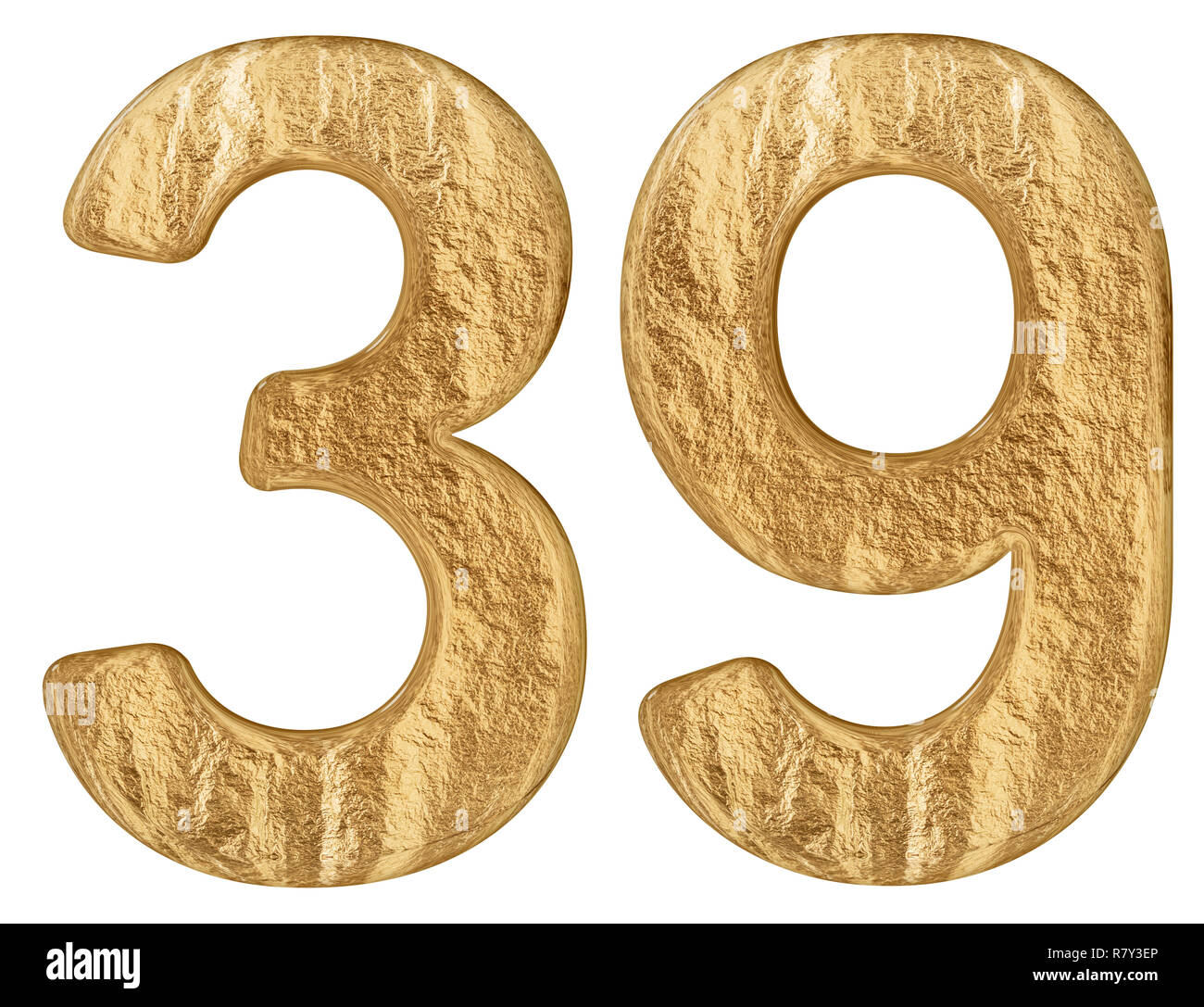 Numeral 39, thirty nine, isolated on white background, 3d render Stock ...