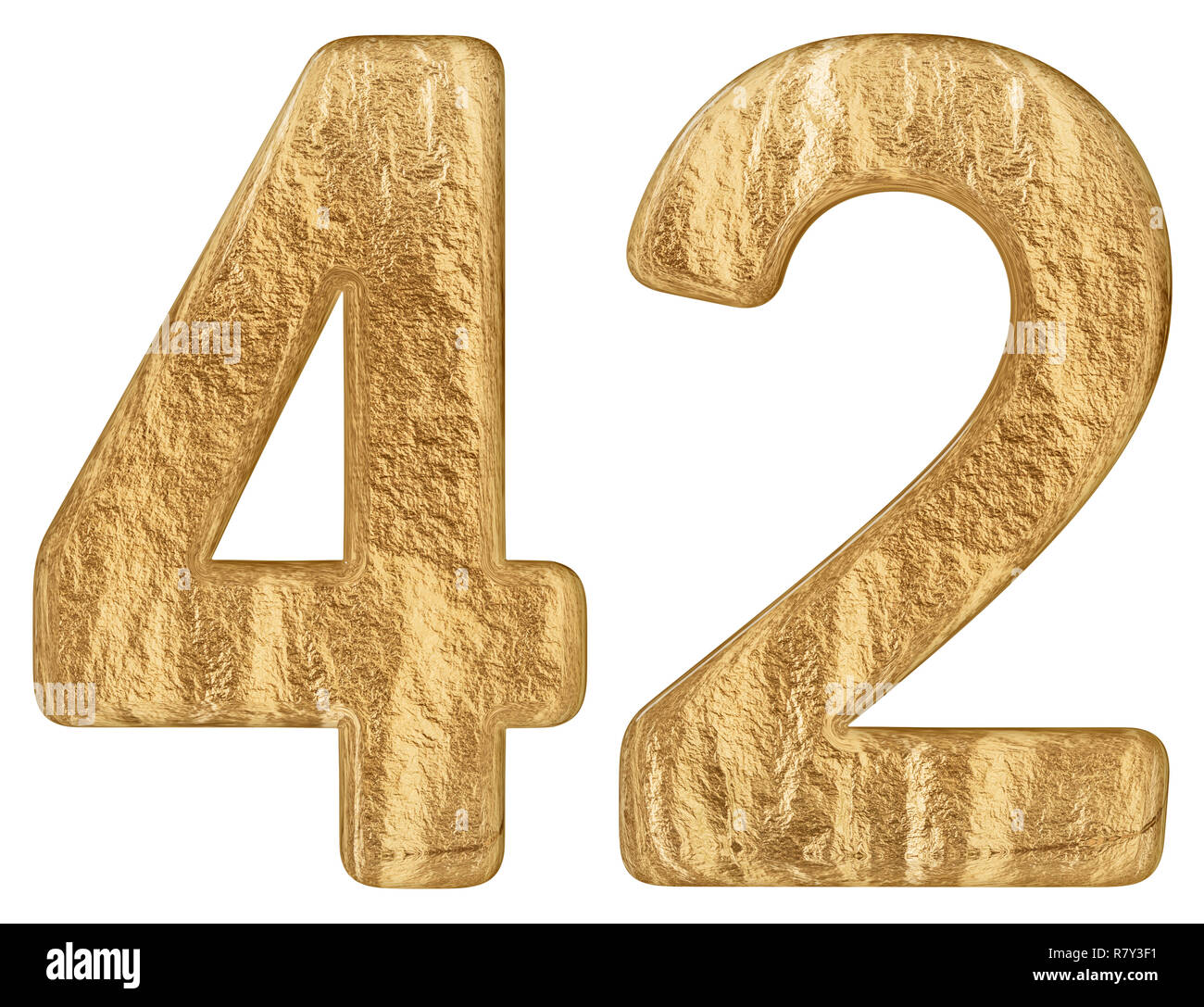Numeral 42, forty two, isolated on white background, 3d render Stock ...