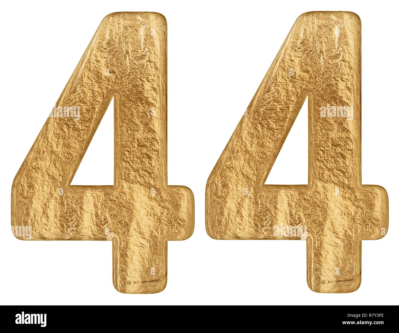 Numeral 44, forty four, isolated on white background, 3d render Stock ...