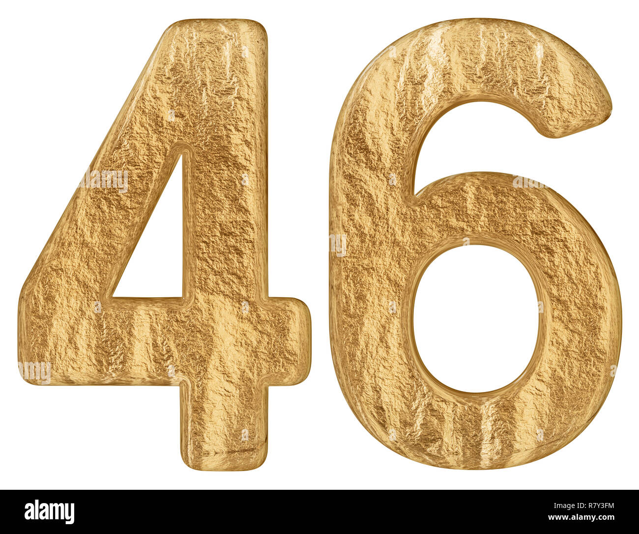 Numeral 46, forty six, isolated on white background, 3d render Stock ...