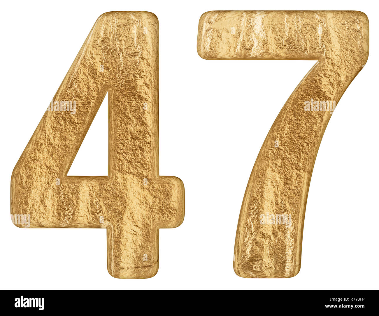 Numeral 47, forty seven, isolated on white background, 3d render Stock ...