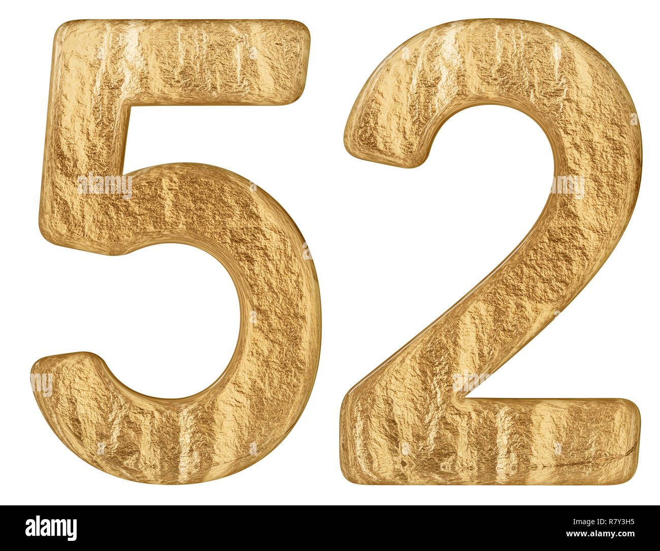 Numeral 52, fifty two, isolated on white background, 3d render Stock ...