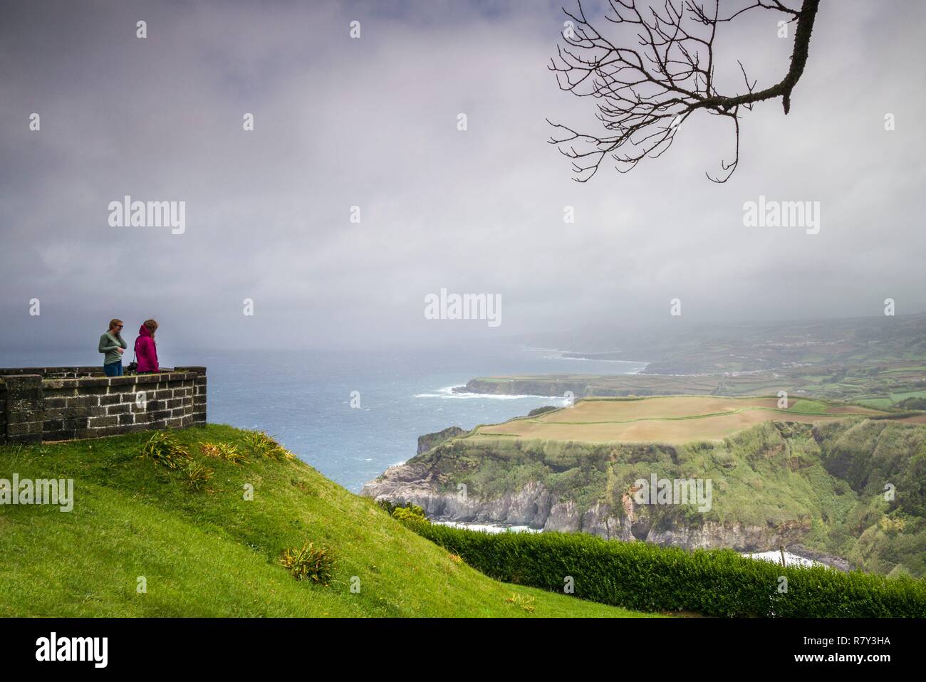 Portugal, Azores, Sao Miguel Island, Baia de Santa Iria, Miradouro de ...