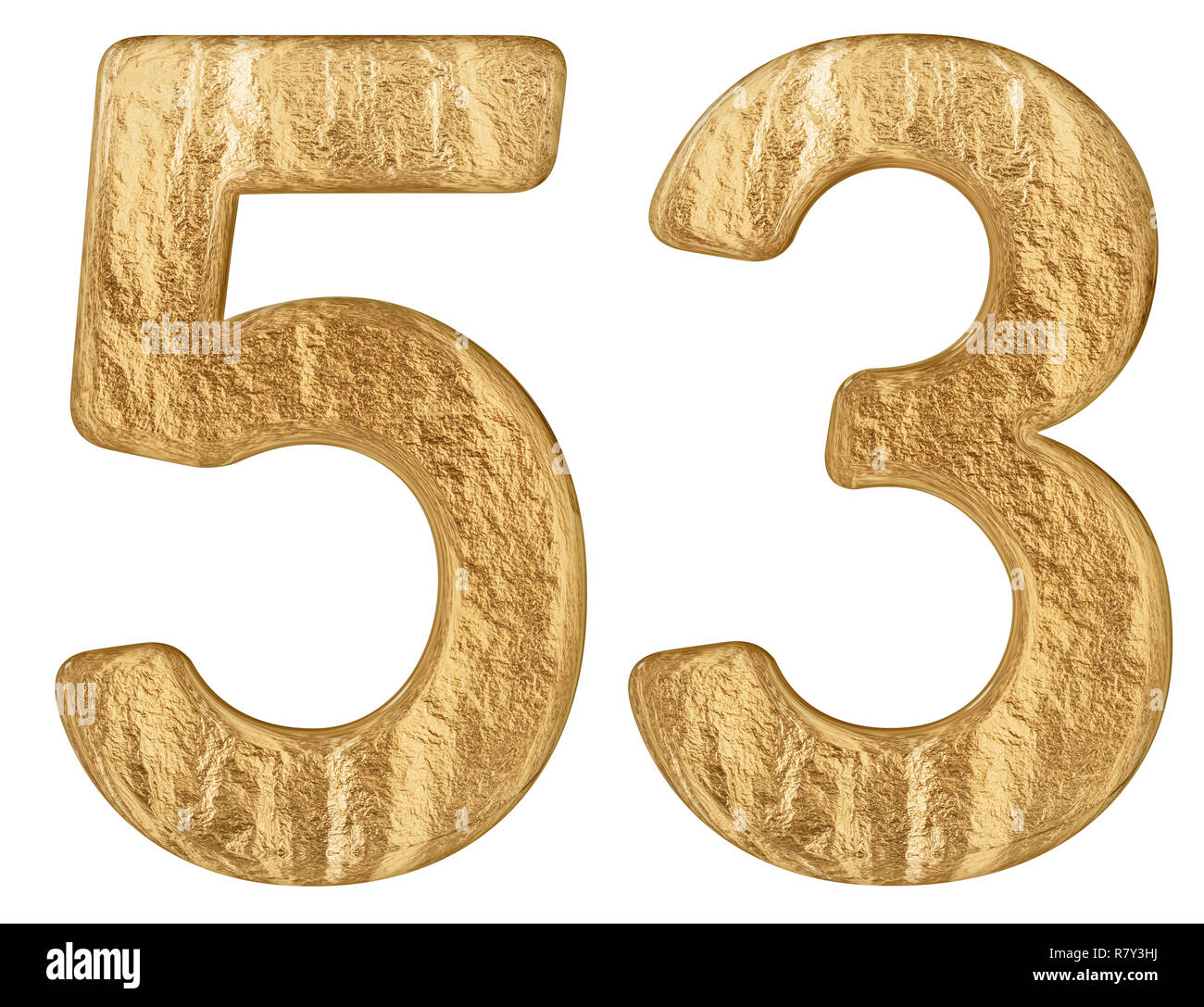 Numeral 53, fifty three, isolated on white background, 3d render Stock ...