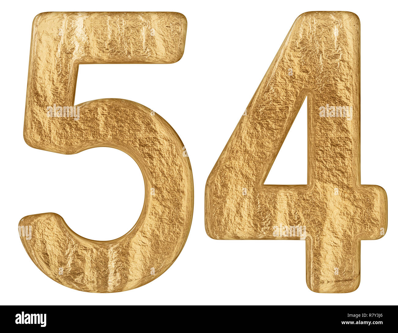 Numeral 54, fifty four, isolated on white background, 3d render Stock ...