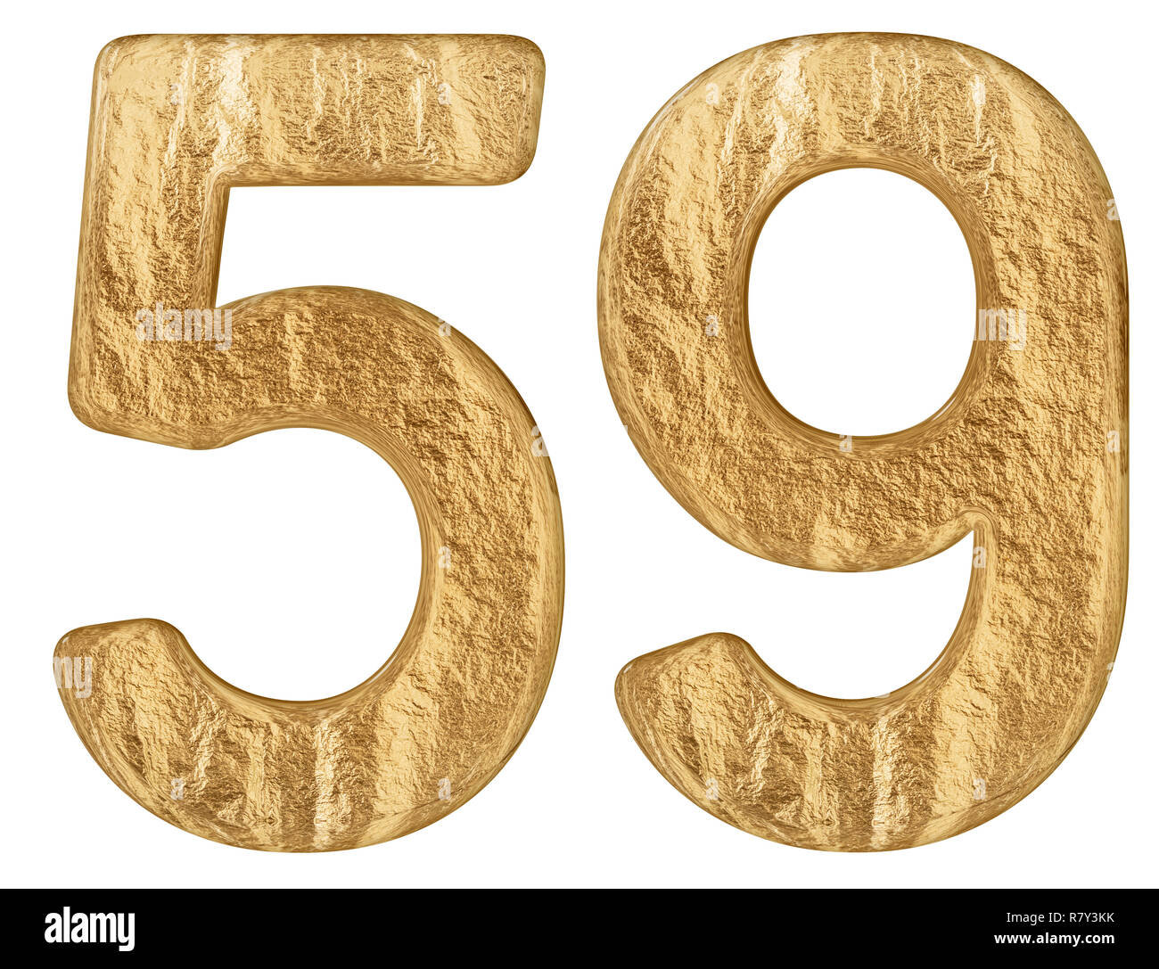 Numeral 59, fifty nine, isolated on white background, 3d render Stock ...