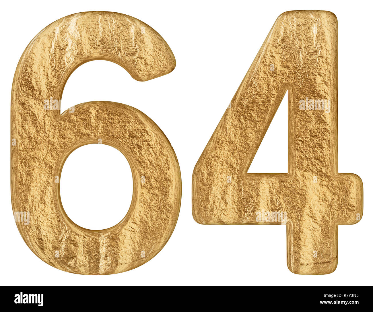 Numeral 64, sixty four, isolated on white background, 3d render Stock ...