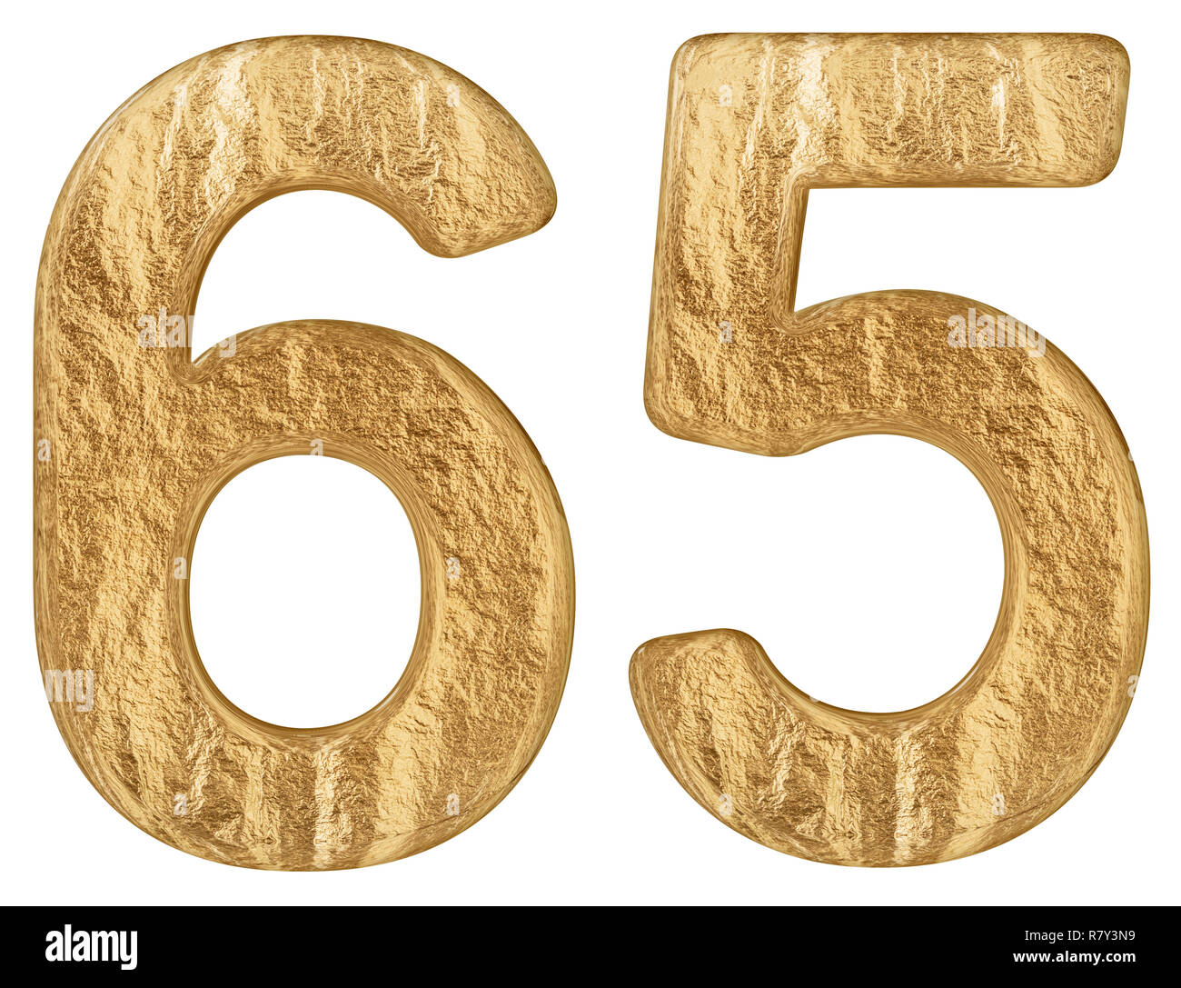 Numeral 65, sixty five, isolated on white background, 3d render Stock ...